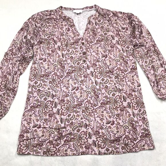 J. Jill | Tops | J Jill Pure Jill Blouse Women Xs Pink Paisley Silky ...
